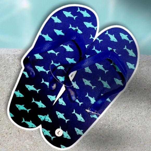 Shoes | 4 For 25 385 New Blue Pink Boys Shark Flip Flops 11 12 Shoes ...